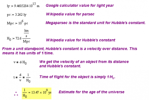 Figure 1 Calculation Of The Age Of The Universe Math Encounters Blog